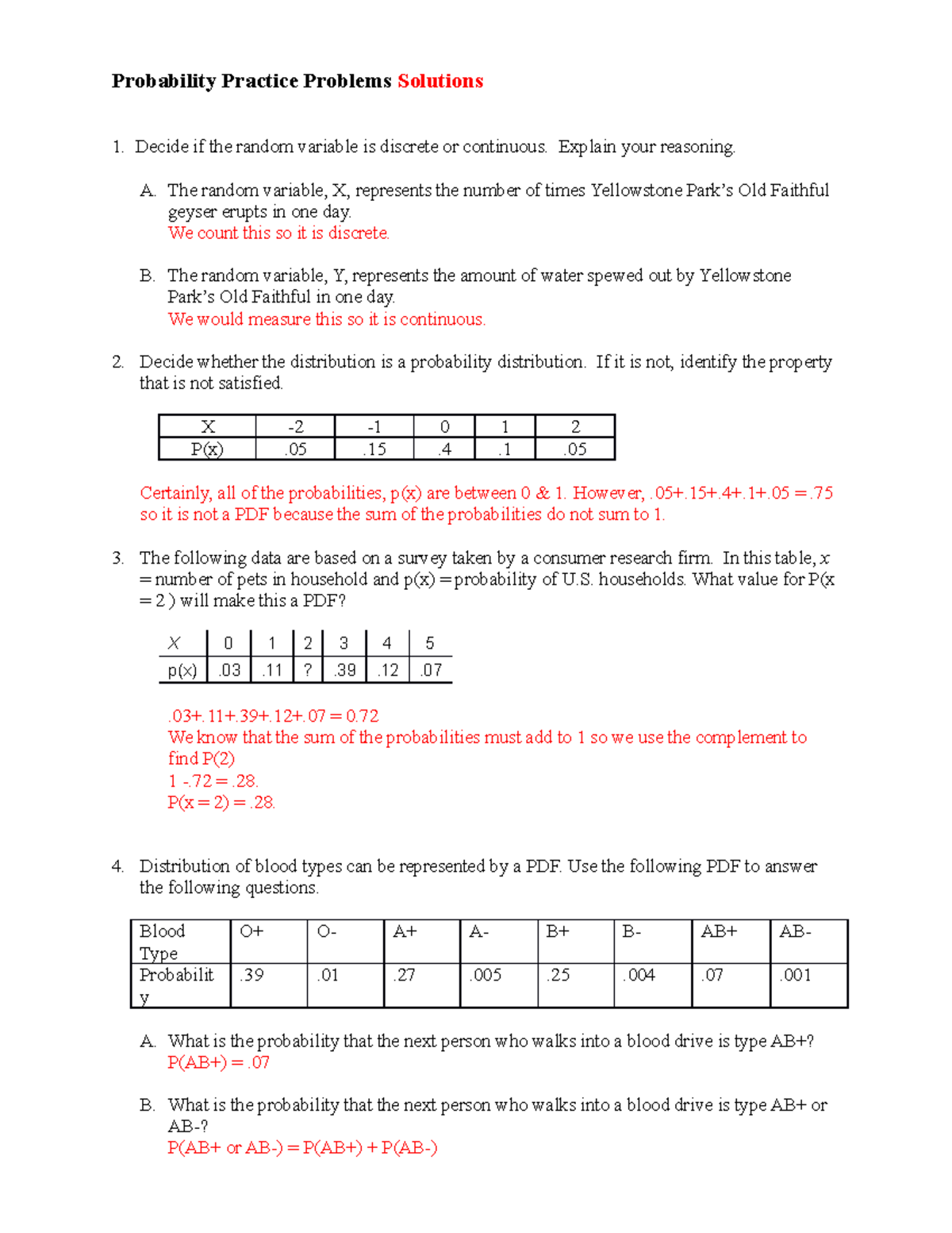 Ch 9 Practice Problems Solutions - Probability Practice Problems ...