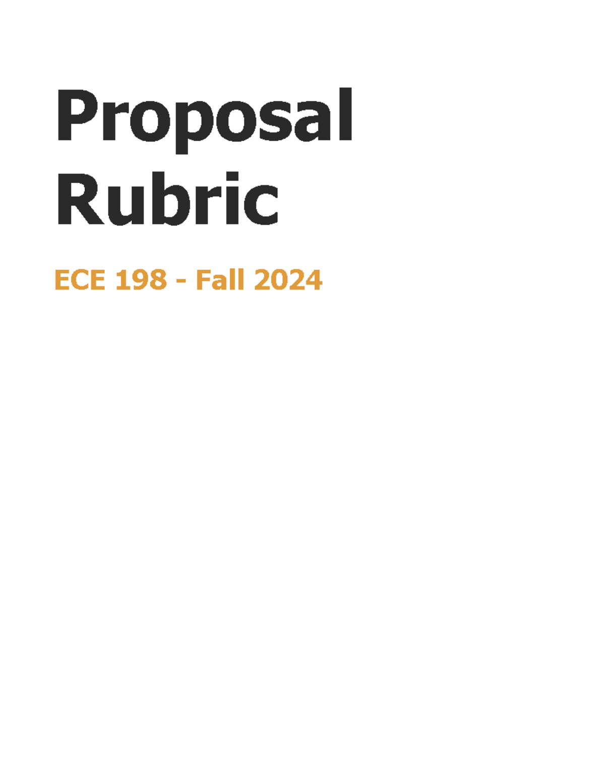 ECE 198 Proposal Rubric - Fall 2024 Guidelines and Assessment - Studocu