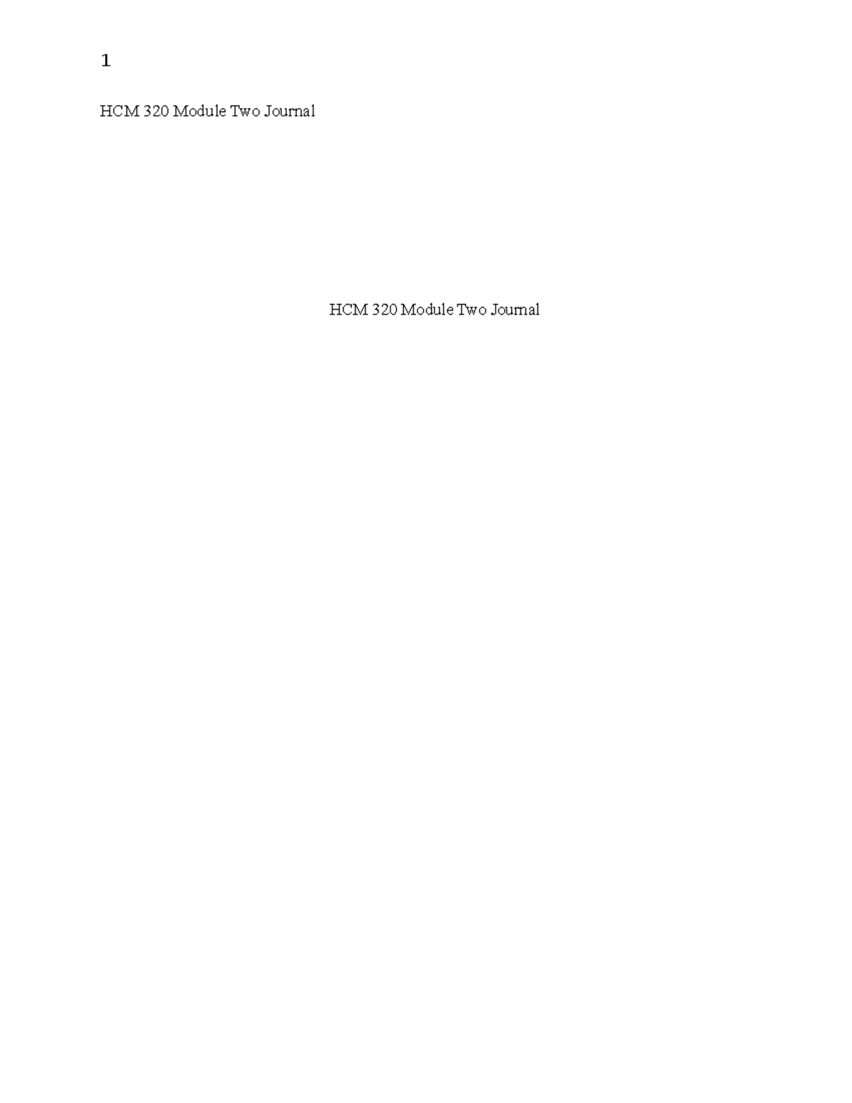 HCM 320 Module Two Journal: Inputs and Health Priorities Overview - Studocu