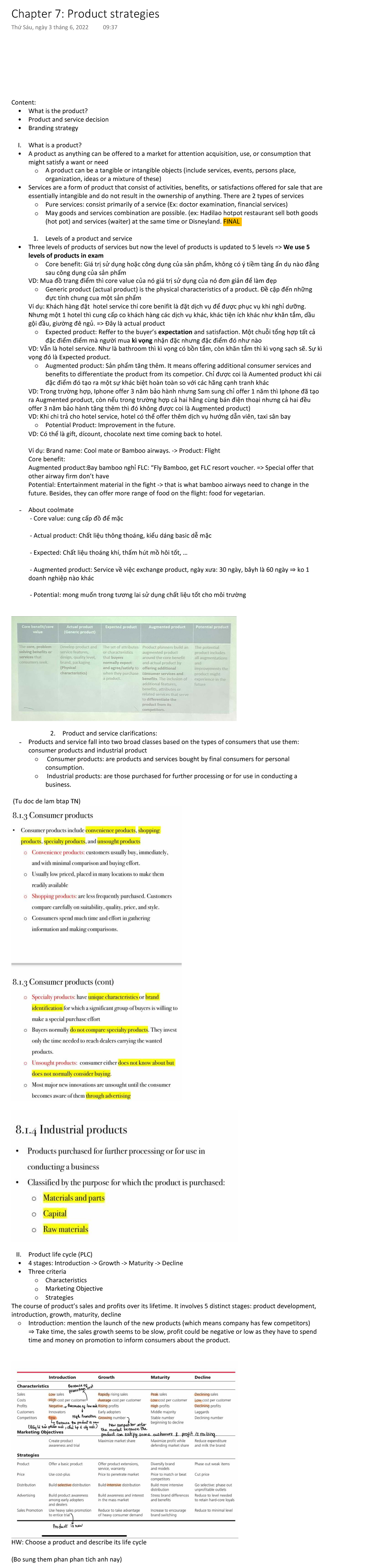 Chapter 7: Product Strategies and Life Cycle Analysis - Studocu