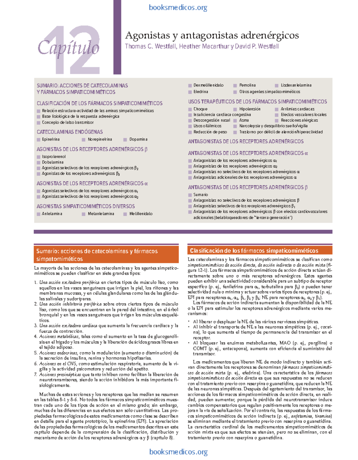 12 Capítulo: Agonistas y Antagonistas Adrenérgicos - Thomas C. Westfall ...