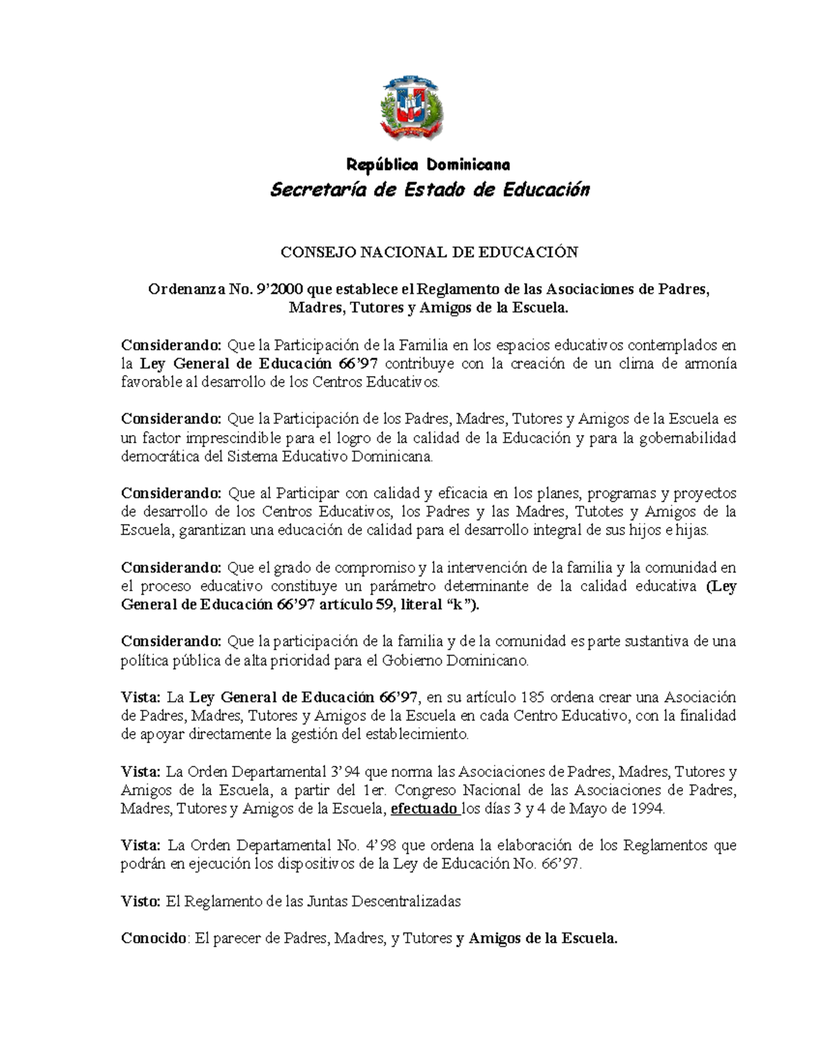 Reglamento de las Asociaciones de Padres, Madres y Tutores (APMAE ...