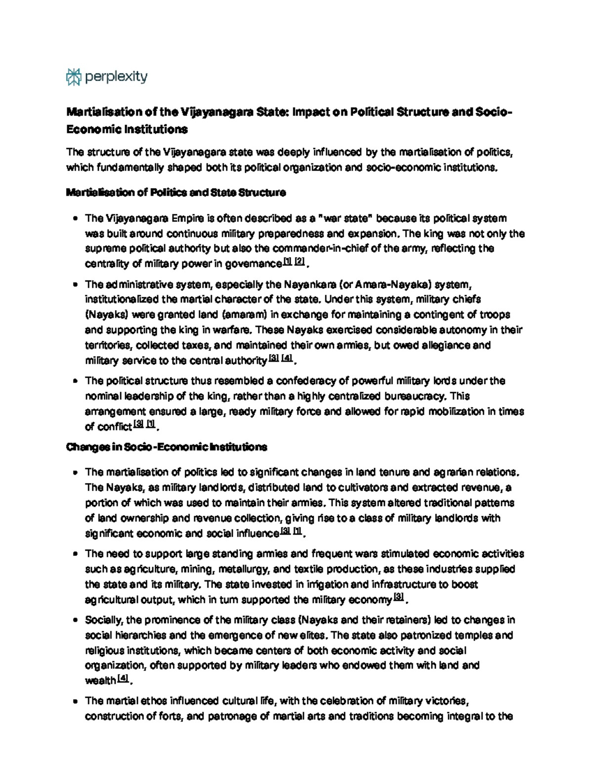Martialisation of the Vijayanagara State: Political & Socio-Econ Impact ...