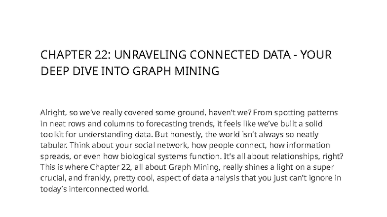 CHAPTER 22: GRAPH MINING IN DATA ANALYSIS - A DEEP DIVE - Studocu