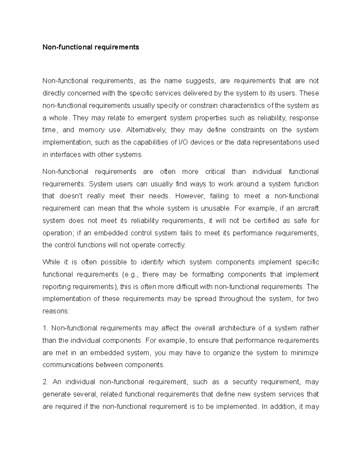 Non-functional requirements - Non-functional requirements Non ...