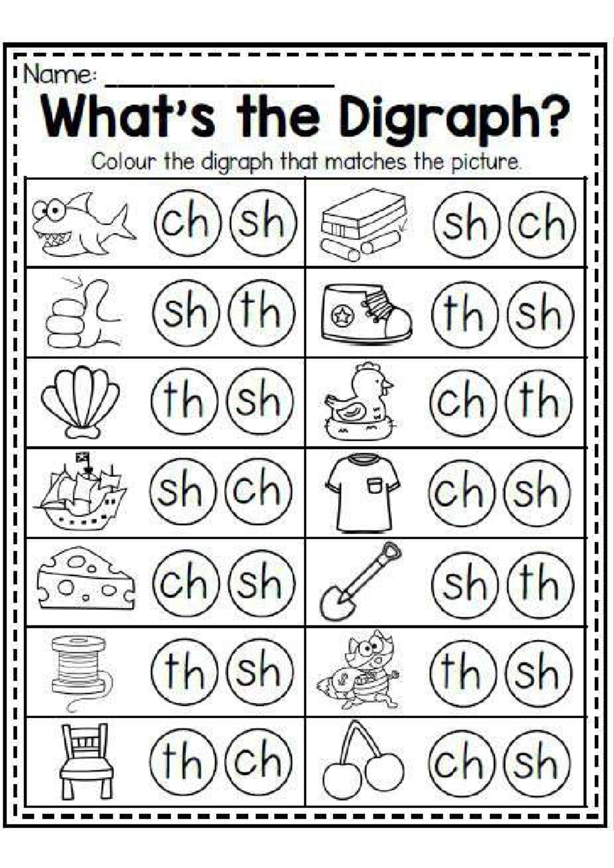 Phonics Practice: Digraphs and Question Words Activities - Studocu