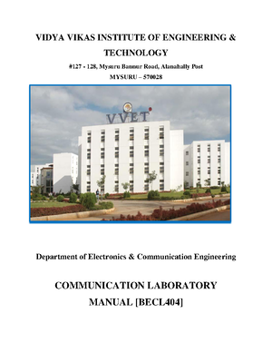 BECL404 -Manual - Communication Laboratory - Expt. Title of Experiments ...