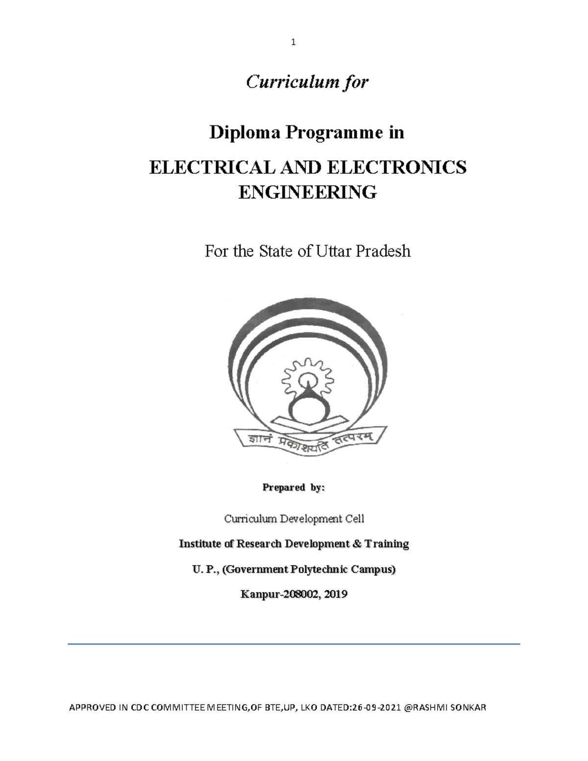 Diploma Curriculum Overview for 334 - Electrical & Electronics ...