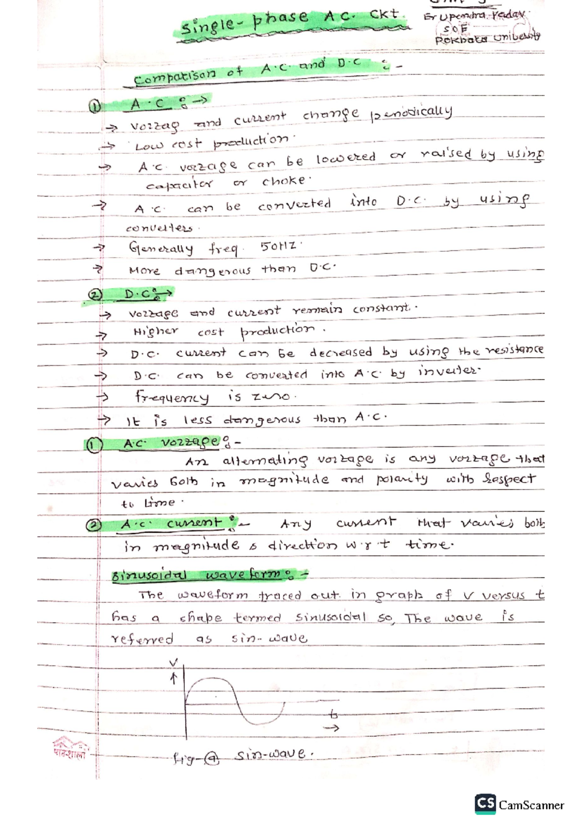 Single Phase A - Lecture Notes on Waveforms and Analysis - Studocu