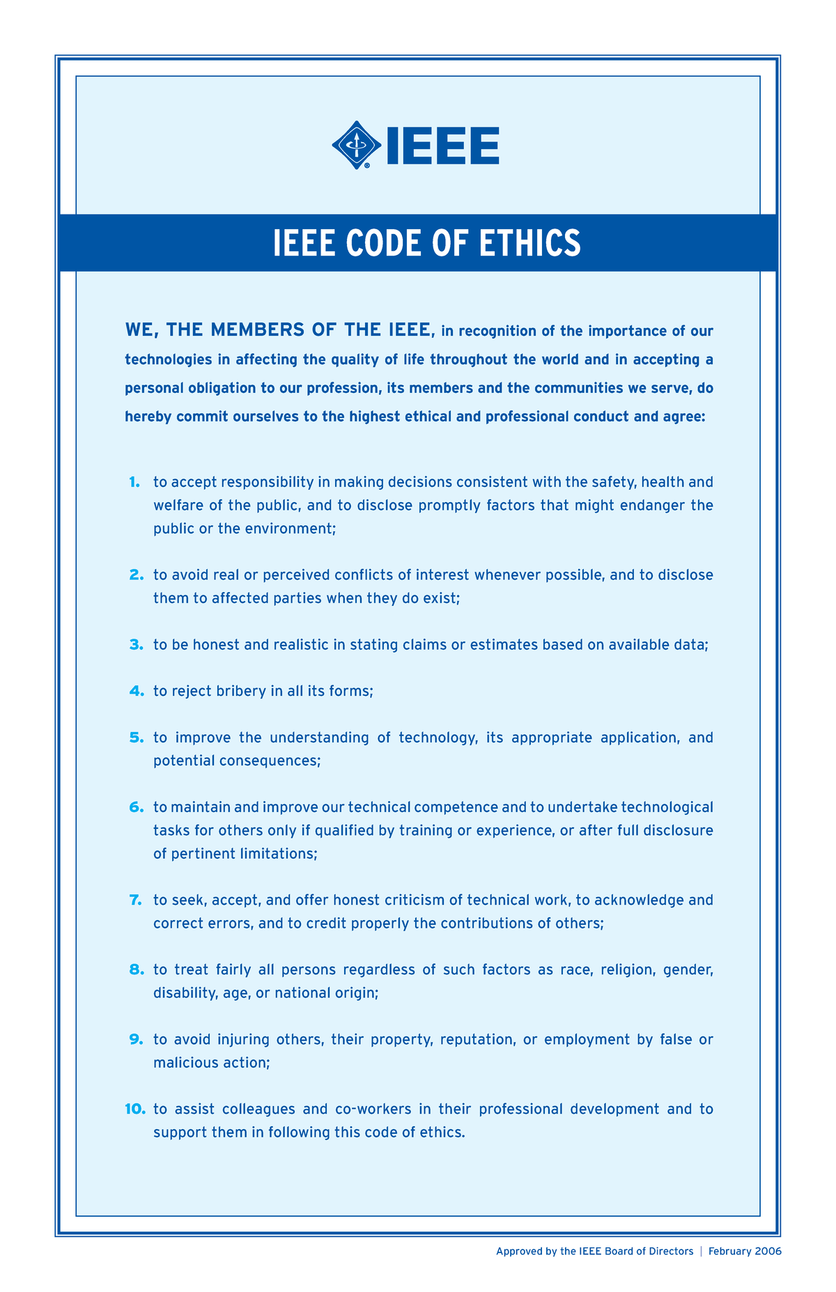 Four Codes Of Ethics - IEEE CODE OF ETHICS We, the members of the IEEE ...