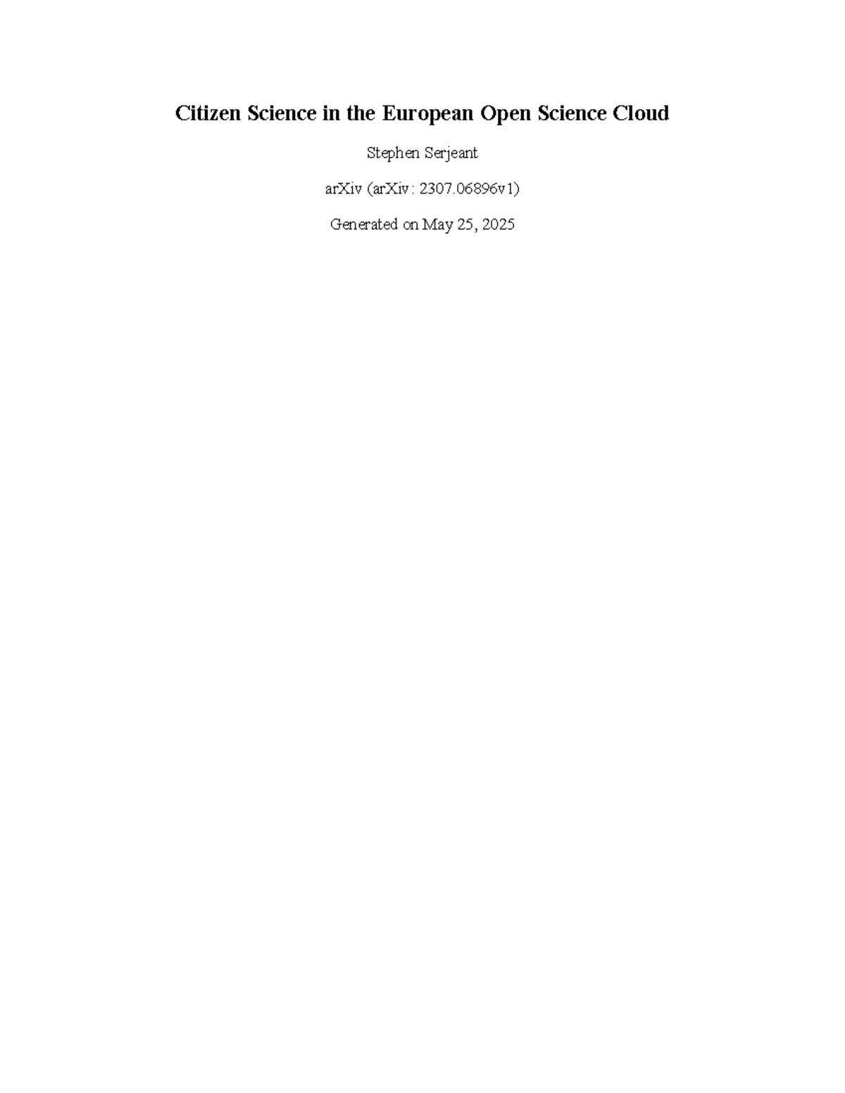 Citizen Science Applications in the European Open Science Cloud (EOSC ...