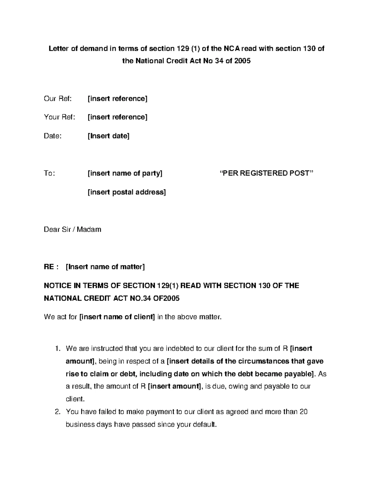 Notice of exception - Drafting - IN THE MAGISTRATE’S COURT FOR THE ...
