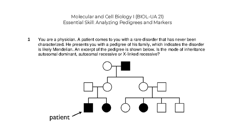 MCB1 Essential Skill: Analyzing Pedigrees & Genetic Markers - Studocu