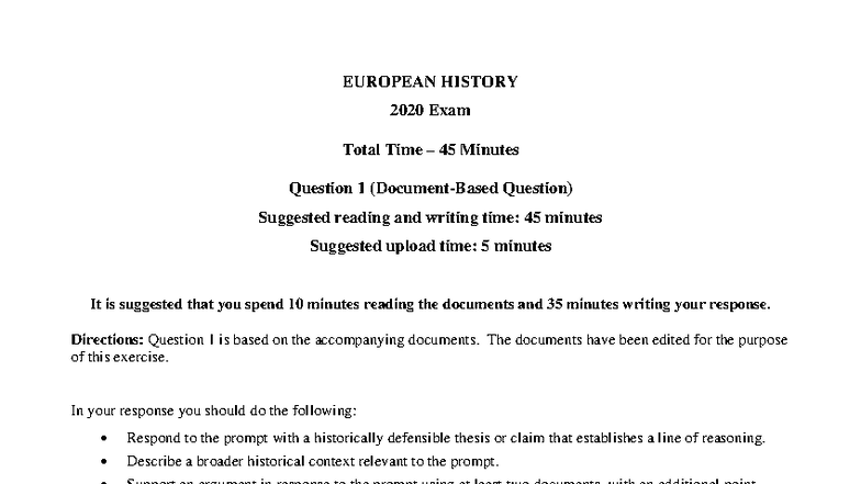 AP EURO 2020 DBQ: Did Napoleon Uphold French Revolution Ideals? - Studocu