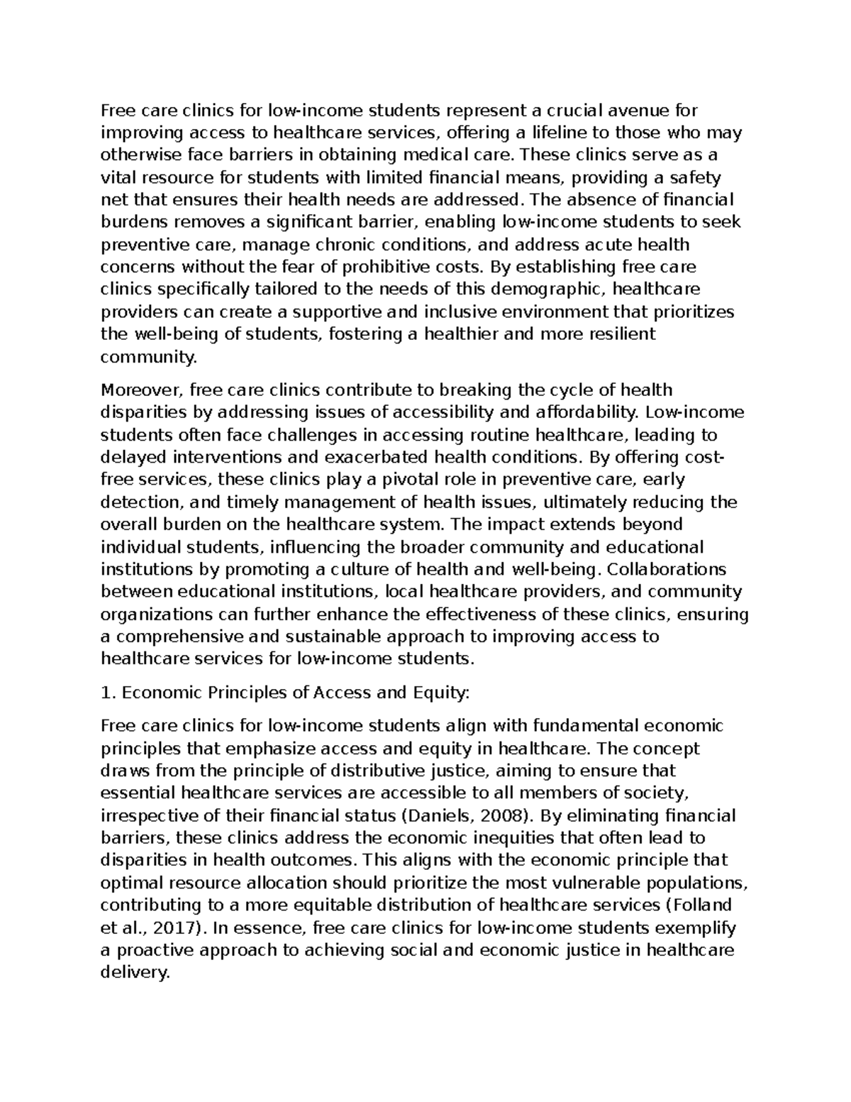 6-1 Discussion: Enhancing Access to Healthcare for Low-Income Students ...