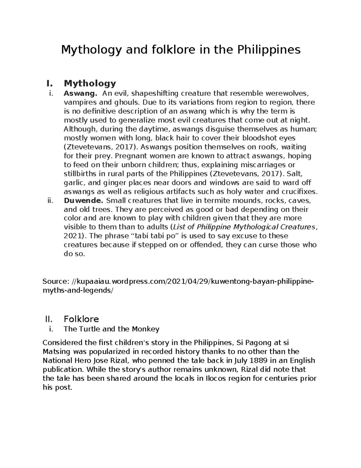 Mythology and Folklore in the Philippines: Aswang & Duwende Insights ...