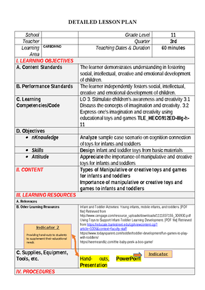 Work immersion lesson plan - DETAILED LESSON PLAN School Grade Level 12 ...