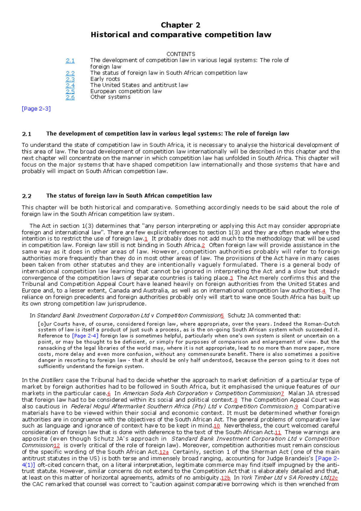 Chapter 2: Historical and Comparative Competition Law Analysis - Studocu