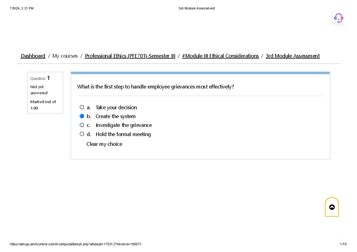 Module 4kushagra - Assignments - Question 1 Answer saved Marked out of 1. Which of the following ...