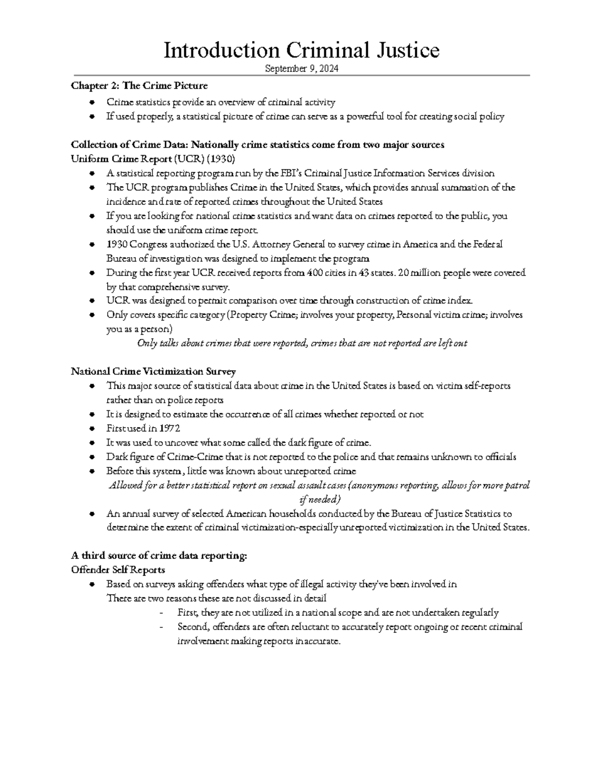 Introduction to Criminal Justice 9: Understanding Crime Data and Trends ...