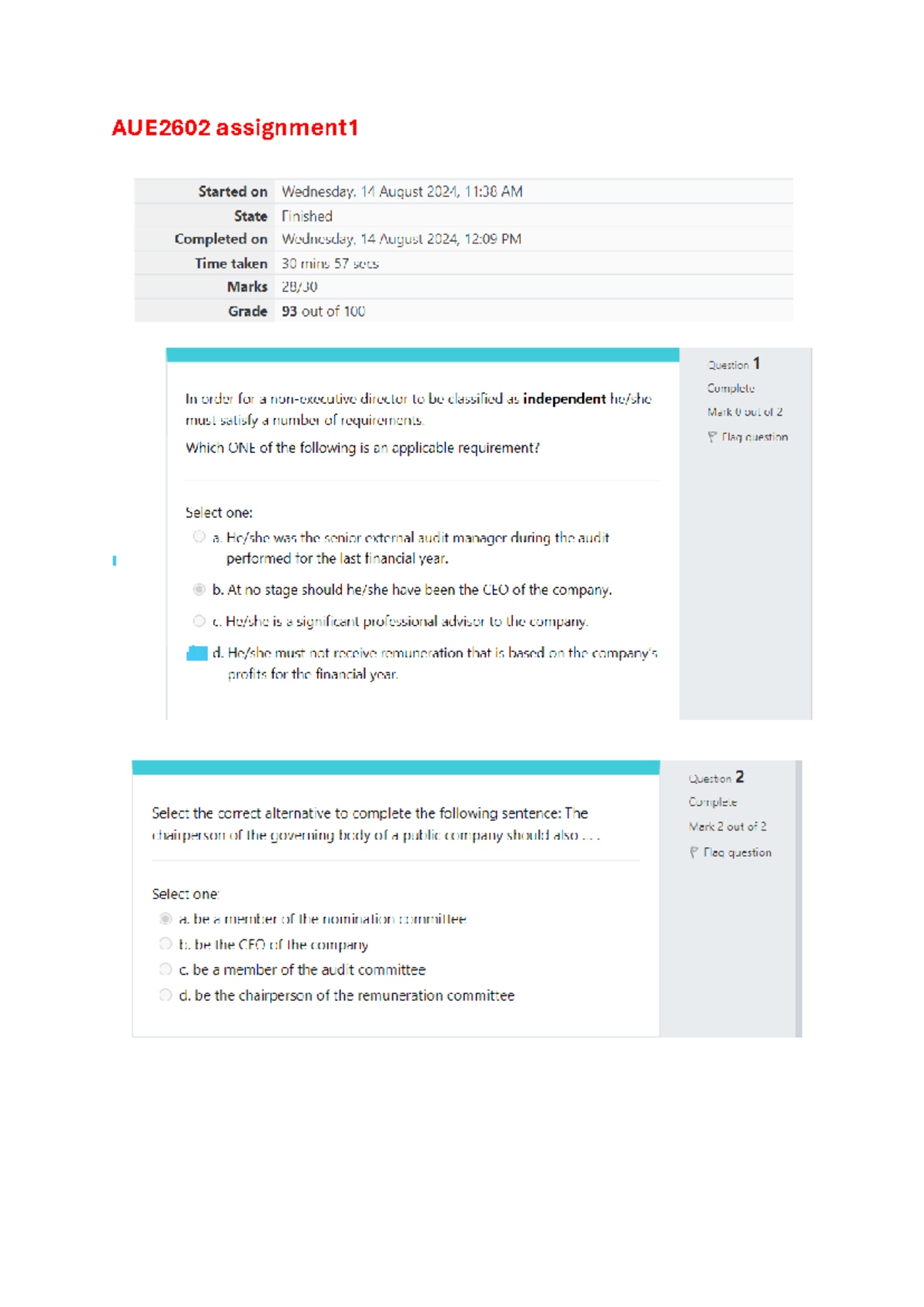 AUE2602 Assignment 1: Key Concepts and Evaluation Questions - Studocu