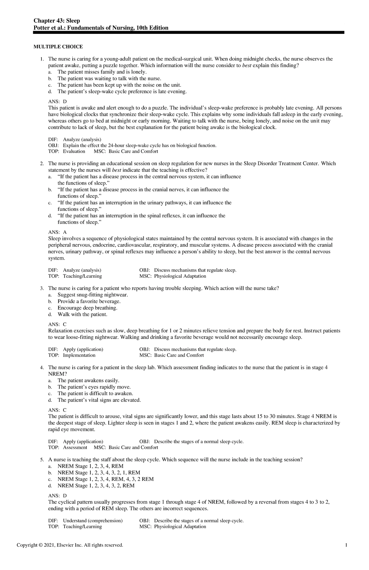Exam View - Chapter 28 - Chapter 28: Infection Prevention and Control ...