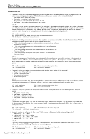 Module 10 Saunders Exam - Module 10 Exam ID: 26085562001 The nurse is ...