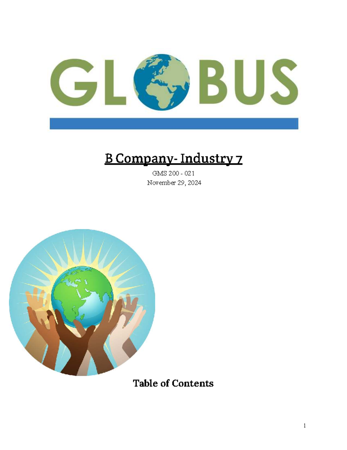 GMS 200-021 Glo-Bus Group Report: Company B Financial & Strategic ...