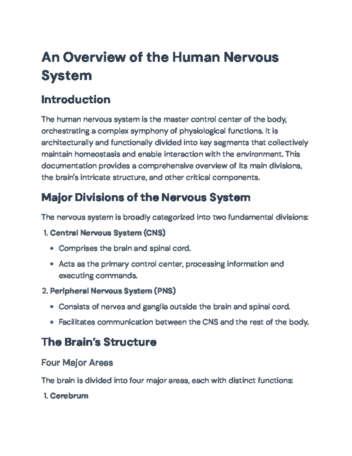 An Overview of the Human Nervous System - Anatomy and Functions - An Overview of the Human ...