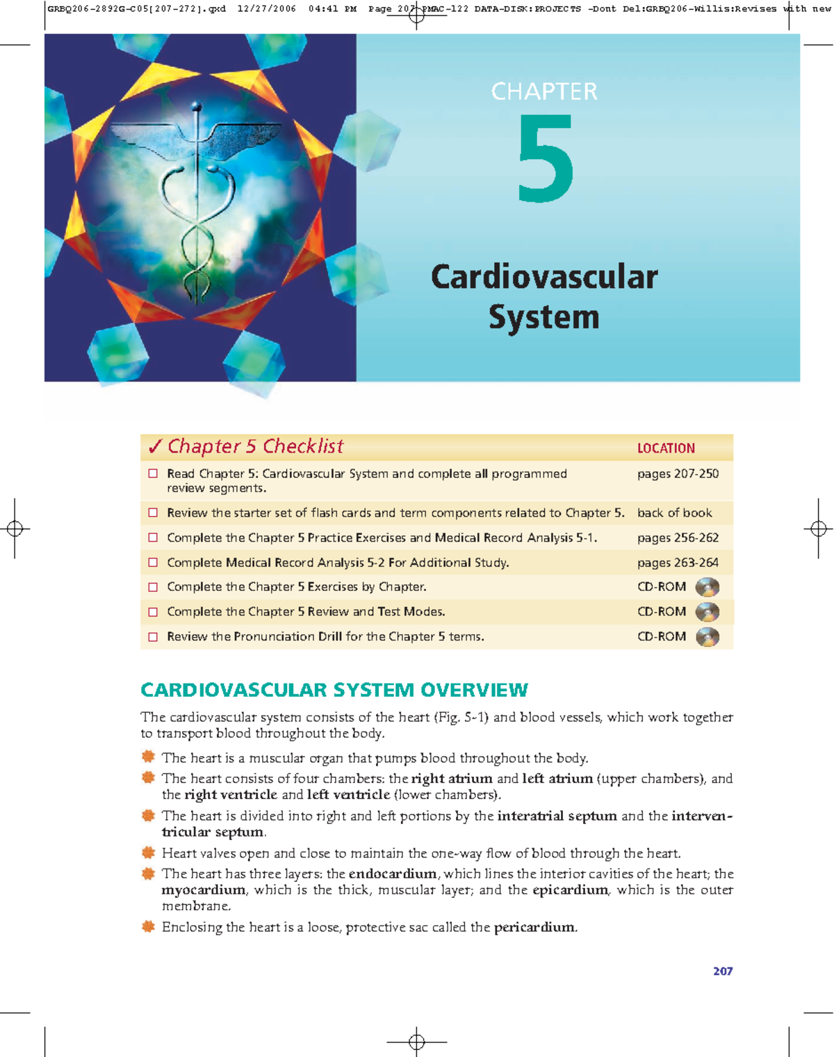 Chapter 05 Willis Programmed 2e - 207 CHAPTER 5 Cardiovascular System ...