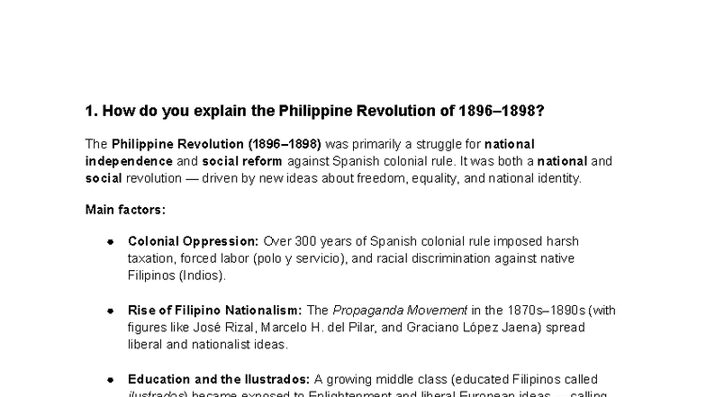 Modern World History: Revolutions and Their Impact (HIST 101) - Studocu