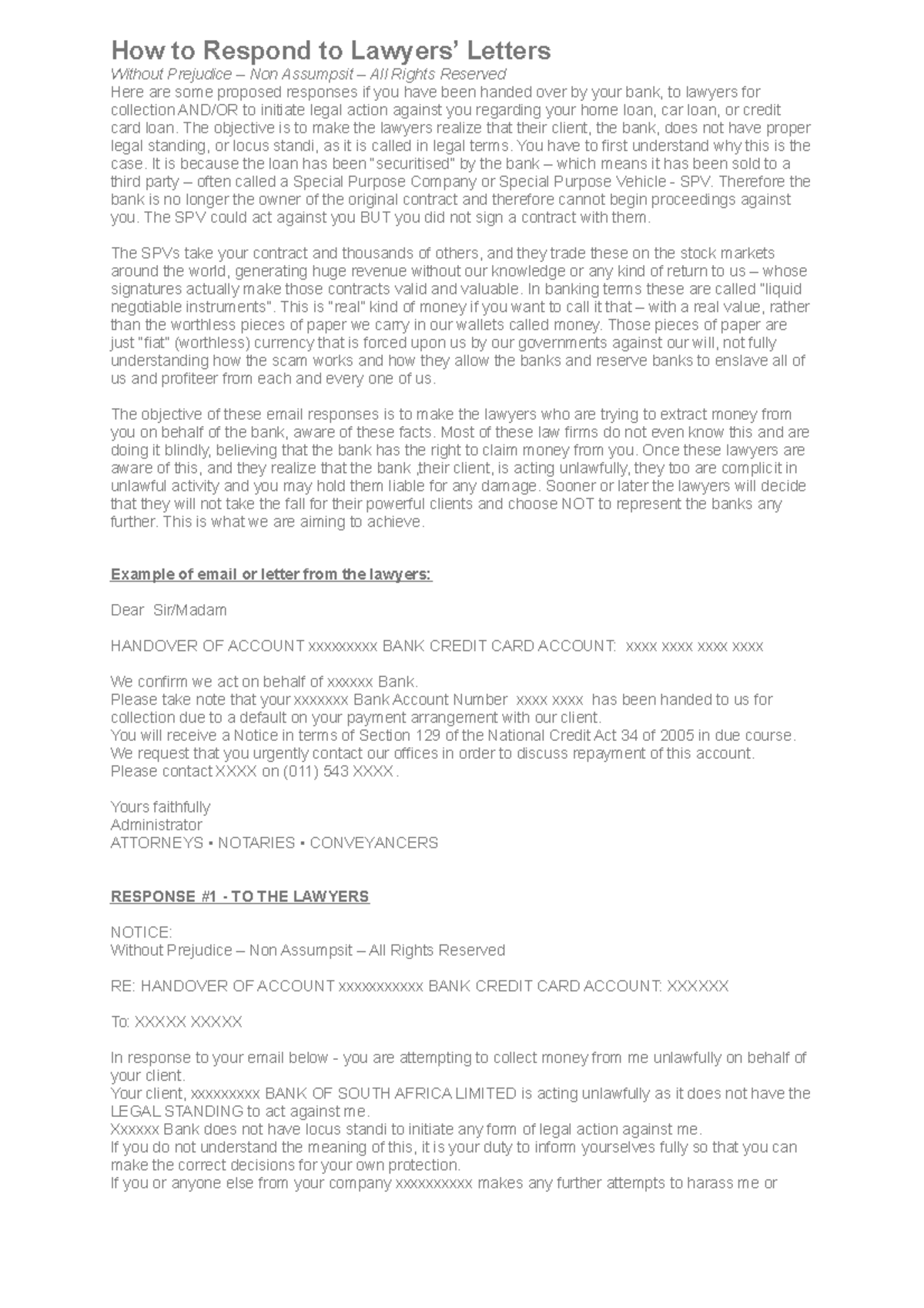 Guidelines for Responding to Lawyers' Letters Regarding Debt - Studocu