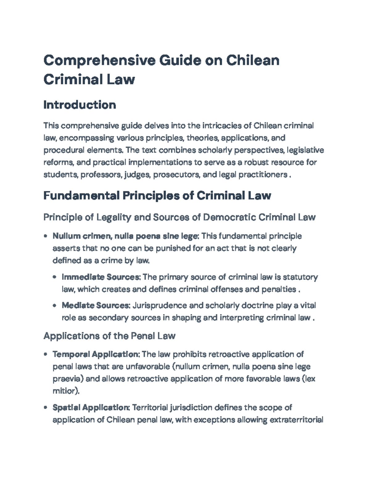 Chilean Criminal Law: Principles, Procedures, and Implications Guide ...