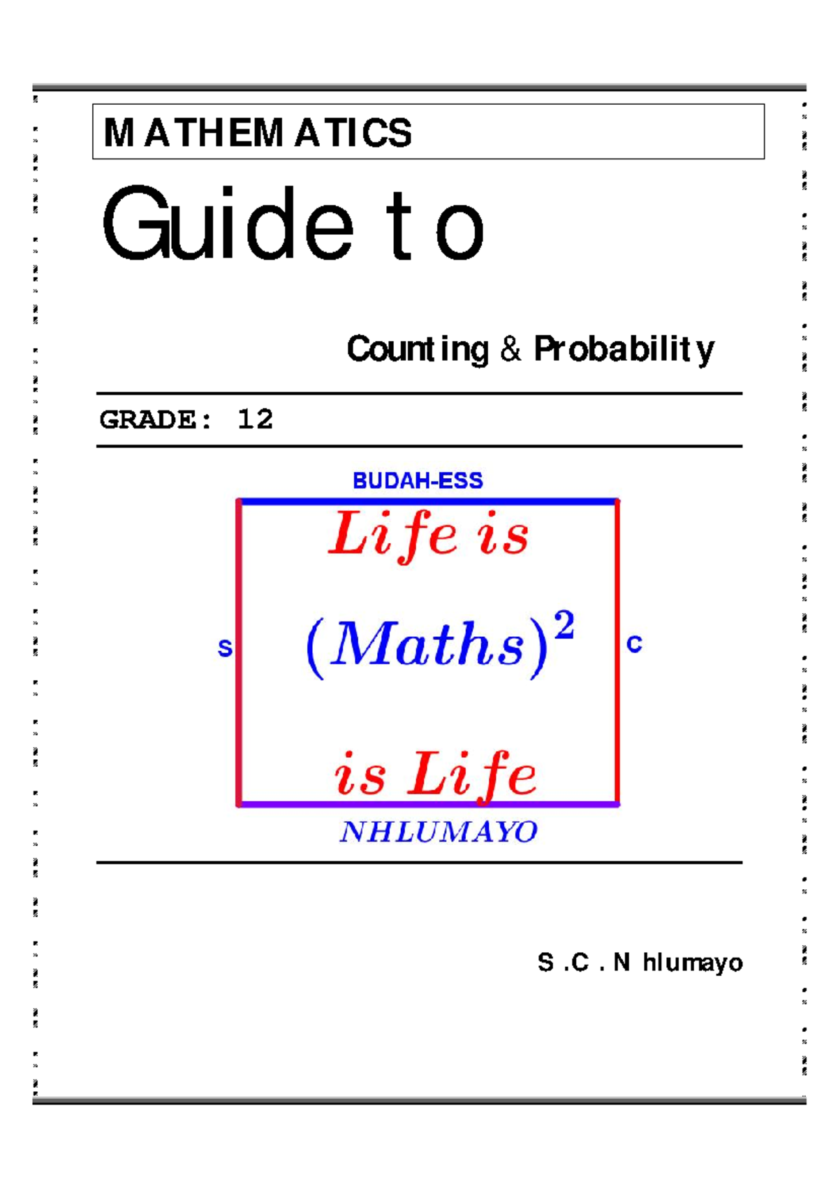 Counting & Probability Notes for Grade 12 Mathematics - Studocu