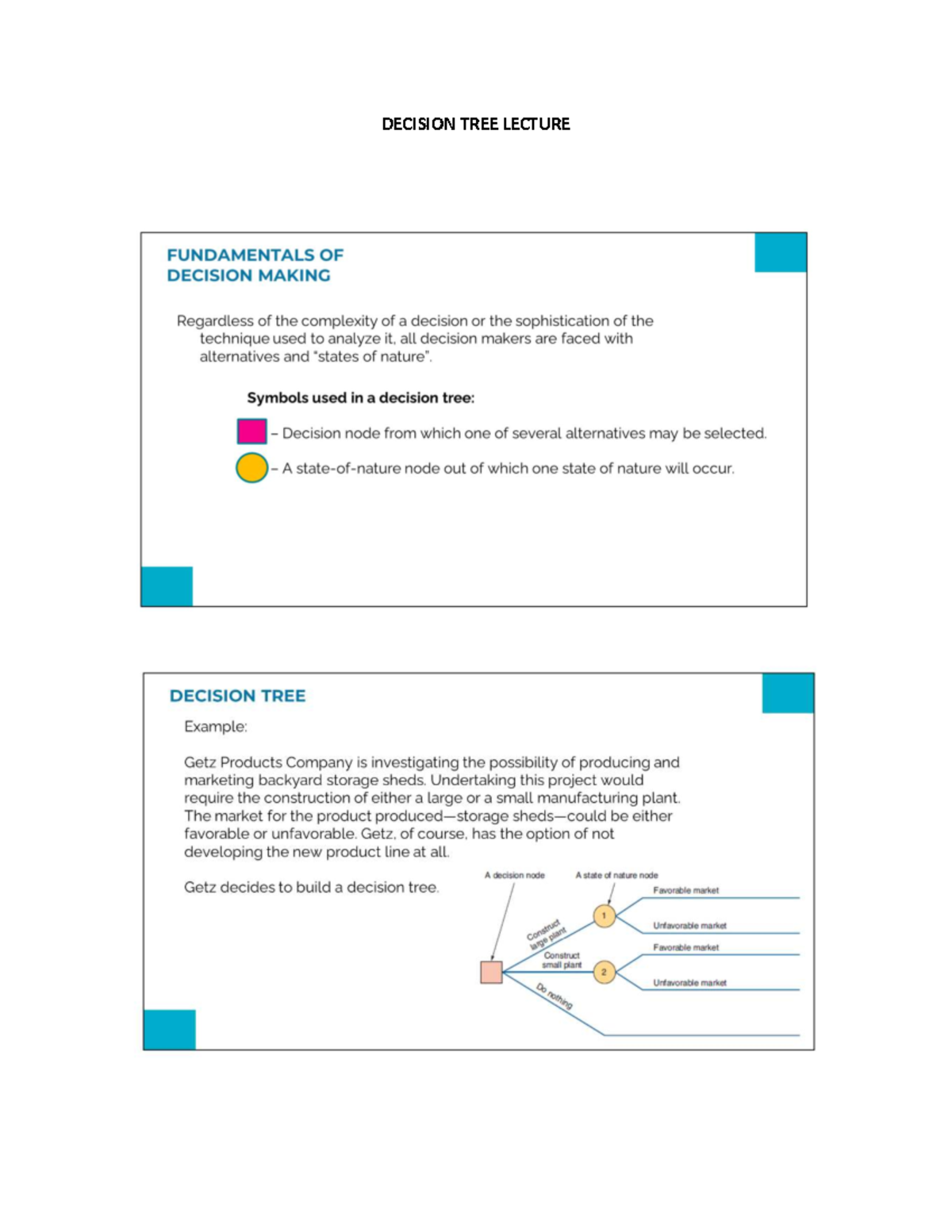 Decision Tree Analysis: Fundamentals of Decision Making (BUS 101) - Studocu