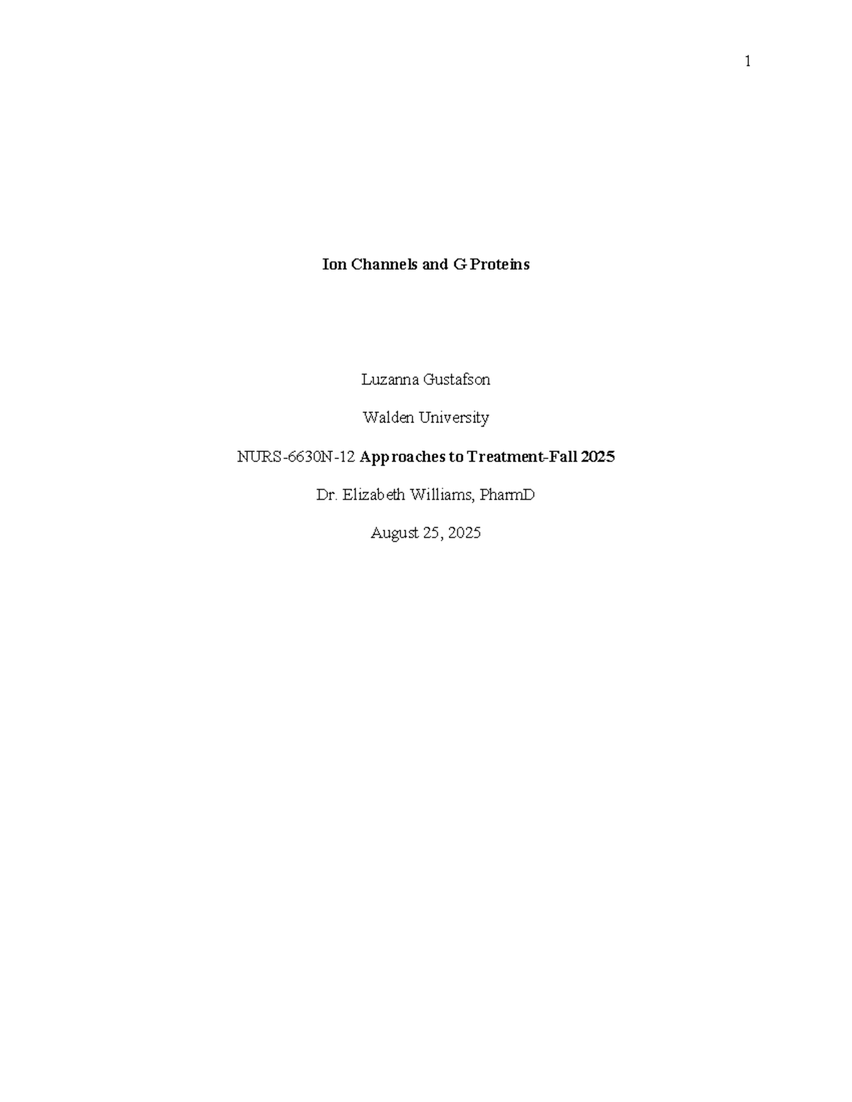 Wk1 Discussion: Ion Channels & G Proteins in Brain Communication - Studocu
