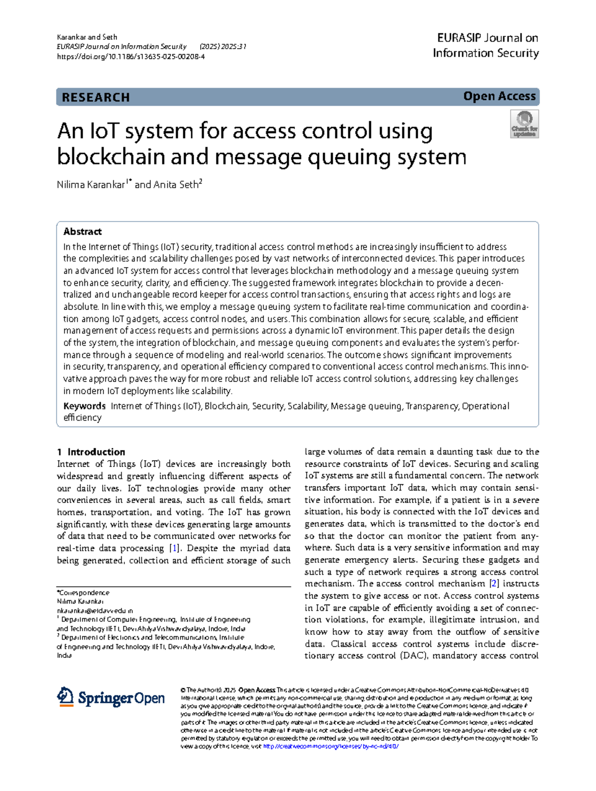 IoT Access Control System Using Blockchain and RabbitMQ (CS 2025) - Studocu