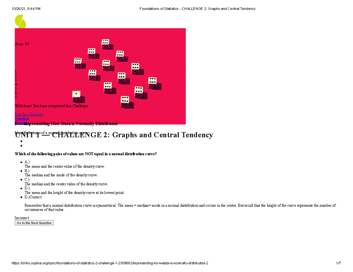 Foundations of Statistics - Challenge 2 Graphs and Central Tendency 7 ...