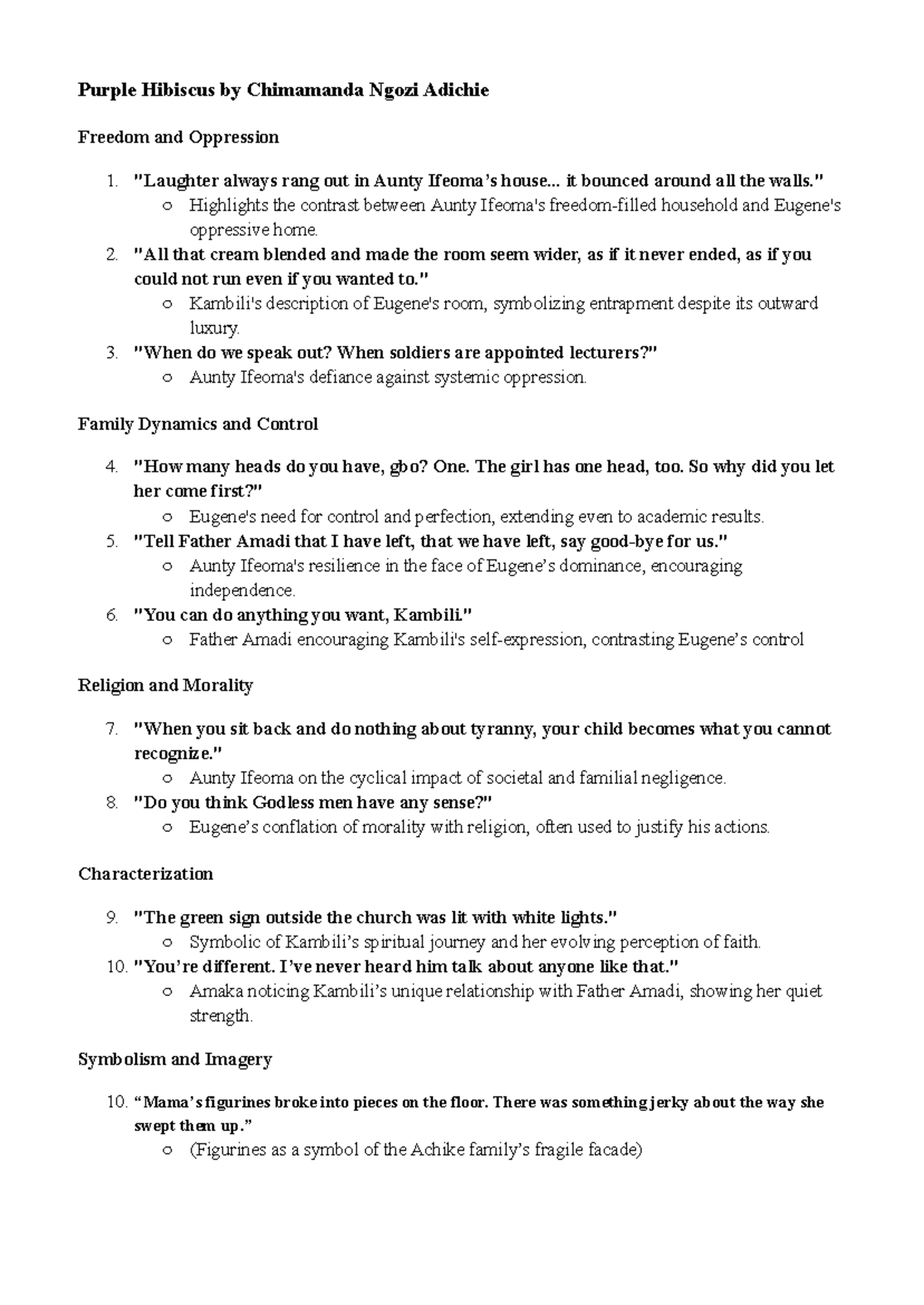 ADH + PH Final Exam Quote Analysis: Freedom vs. Oppression - Studocu