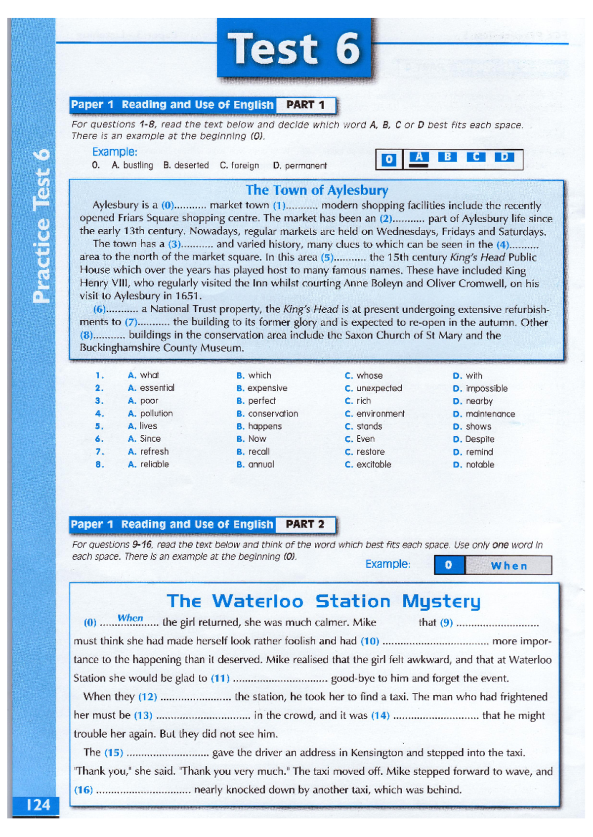 FCE Practice Test 6 - Reading and Use of English - Studocu