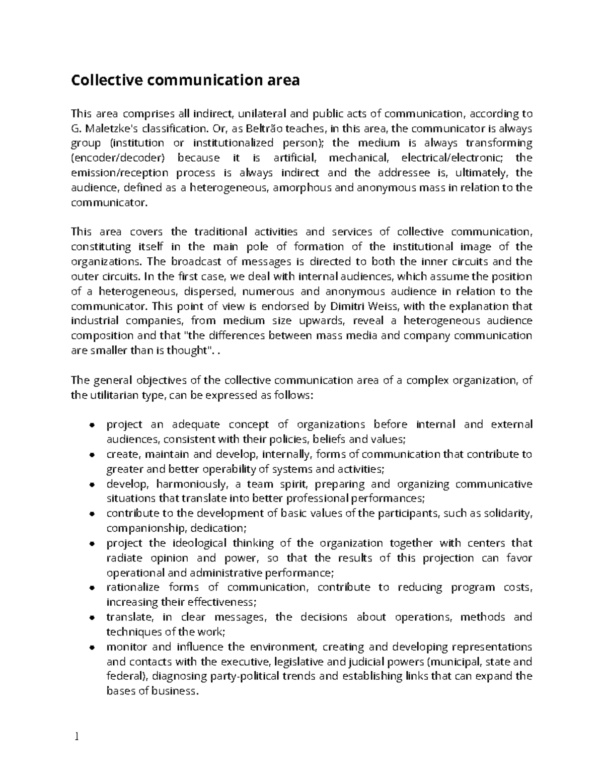 Collective Communication Area Analysis: Key Concepts & Objectives - Studocu