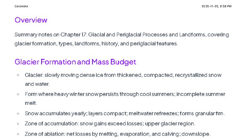 Ppt 17 - Lecture Notes on Chapter 17: Glacial and Periglacial Processes ...