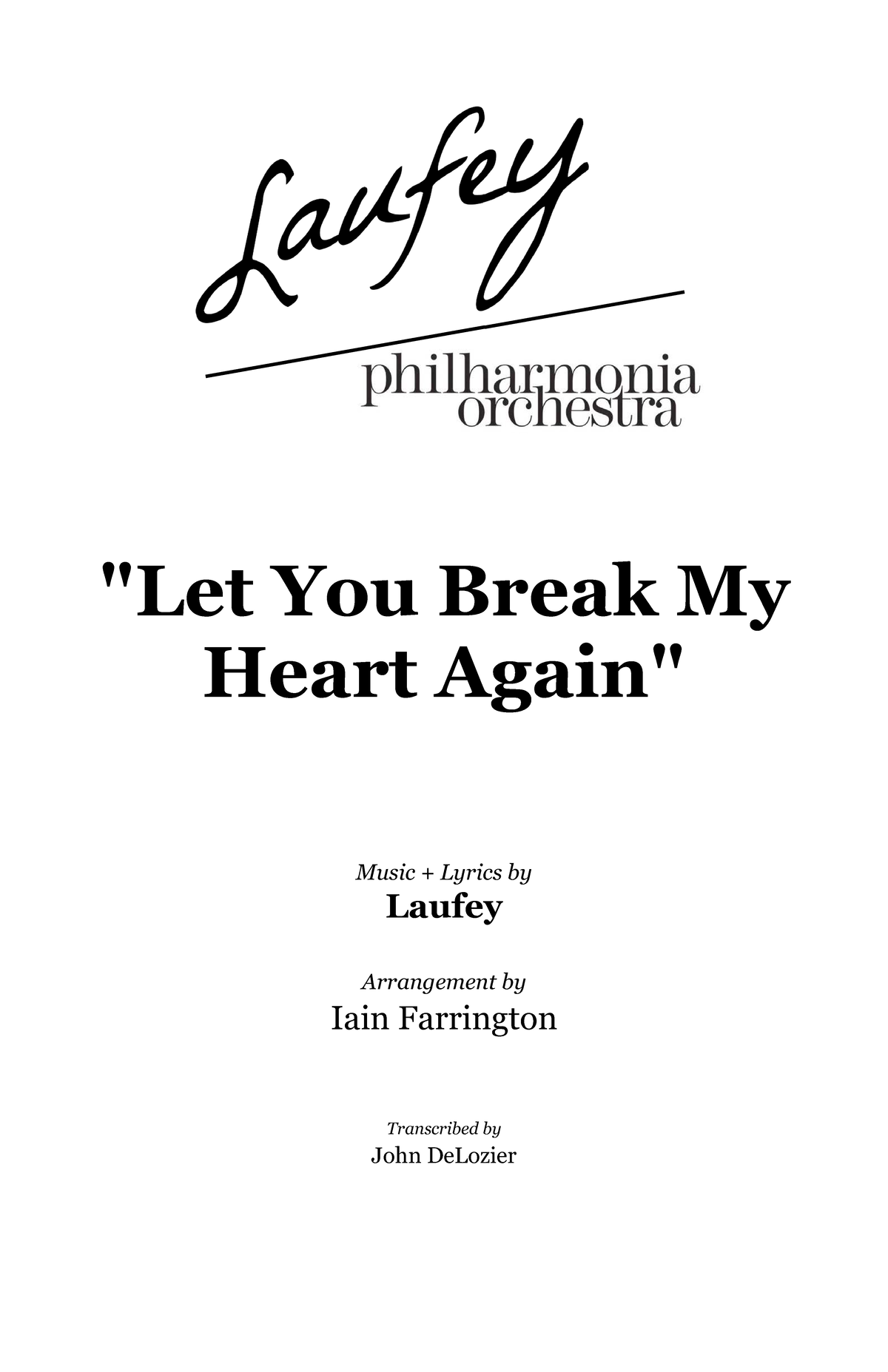 Laufey - "Let You Break My Heart Again" Concert Score - Studocu