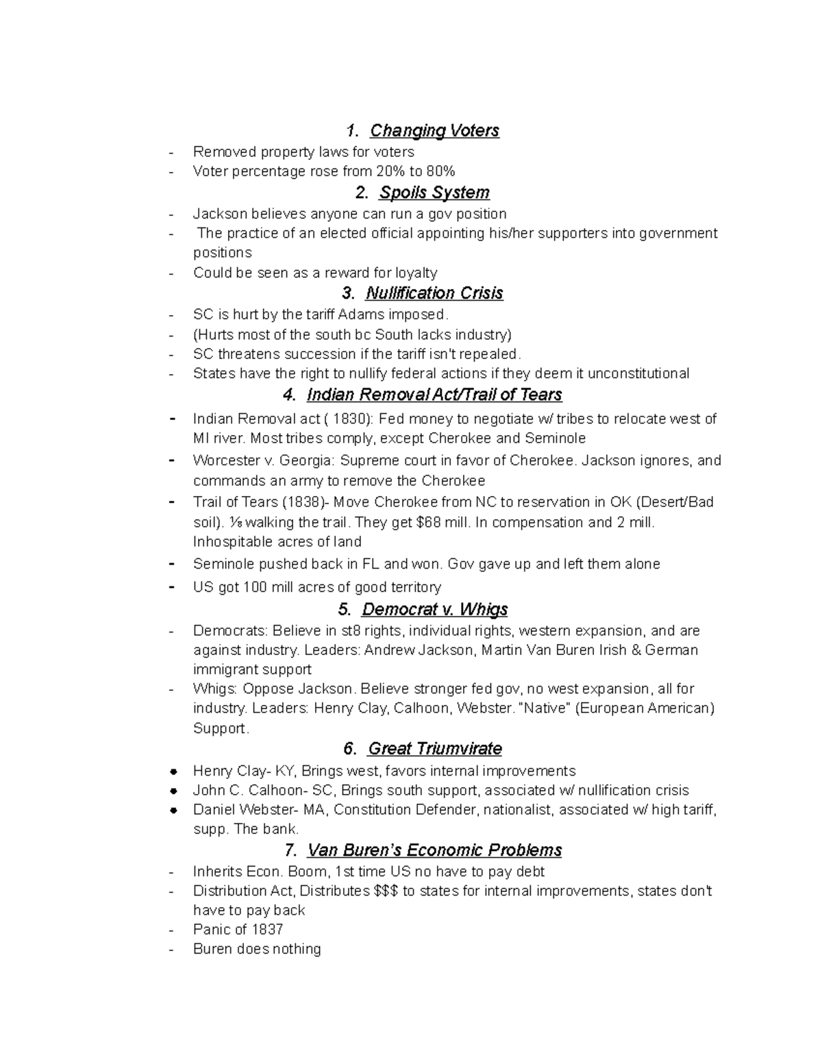 US History Topics - Studocu