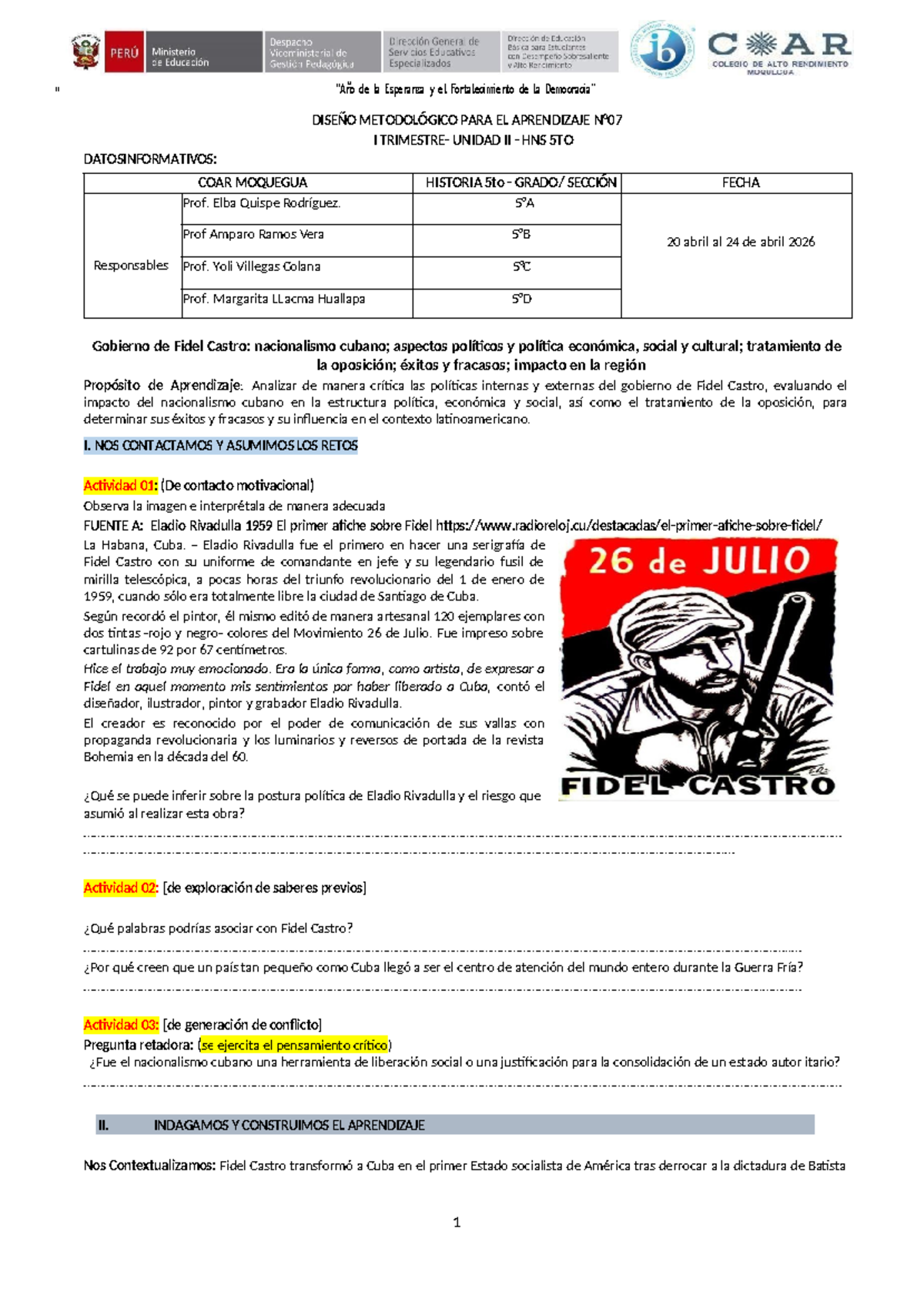 DMp A 7 HNS 5TO Análisis Crítico del Gobierno de Fidel Castro en Cuba ...
