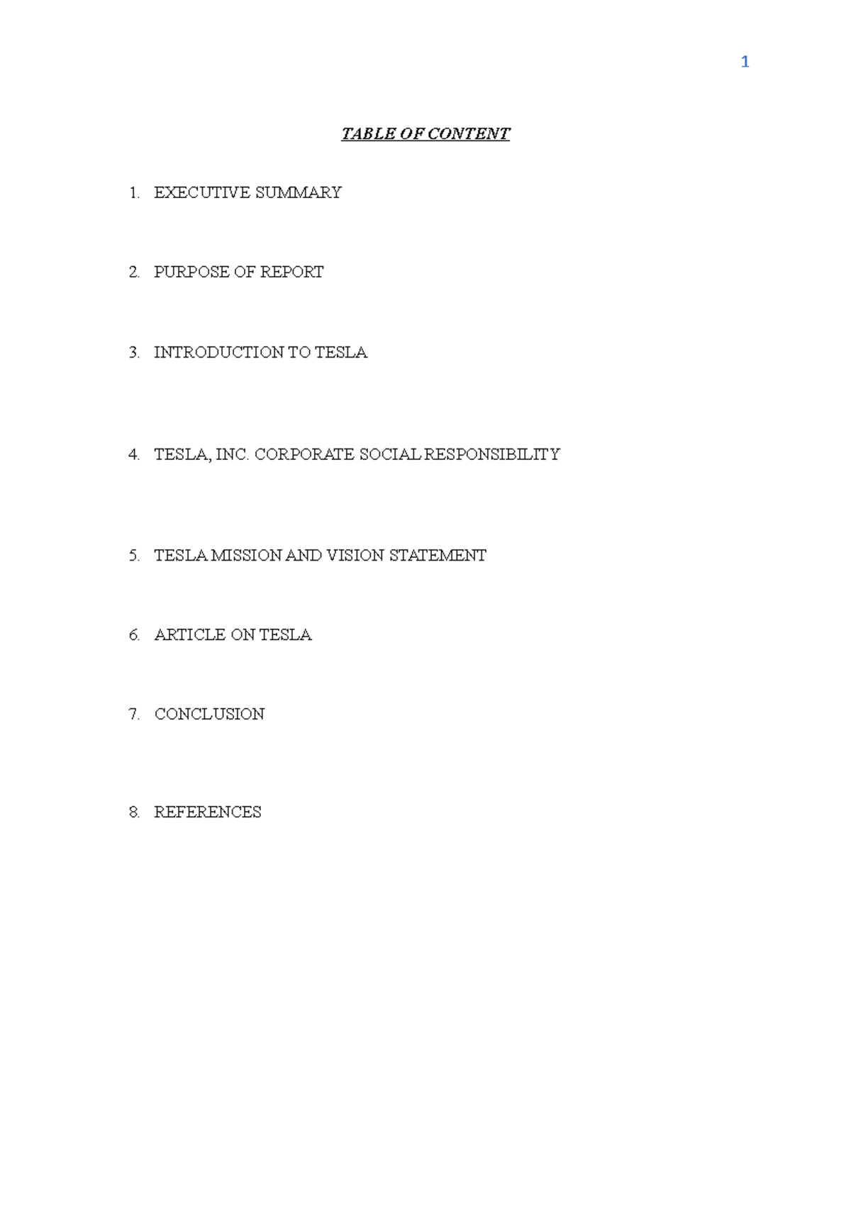 Tesla hrm stodcu - hrm - TABLE OF CONTENT 1. EXECUTIVE SUMMARY 2 ...