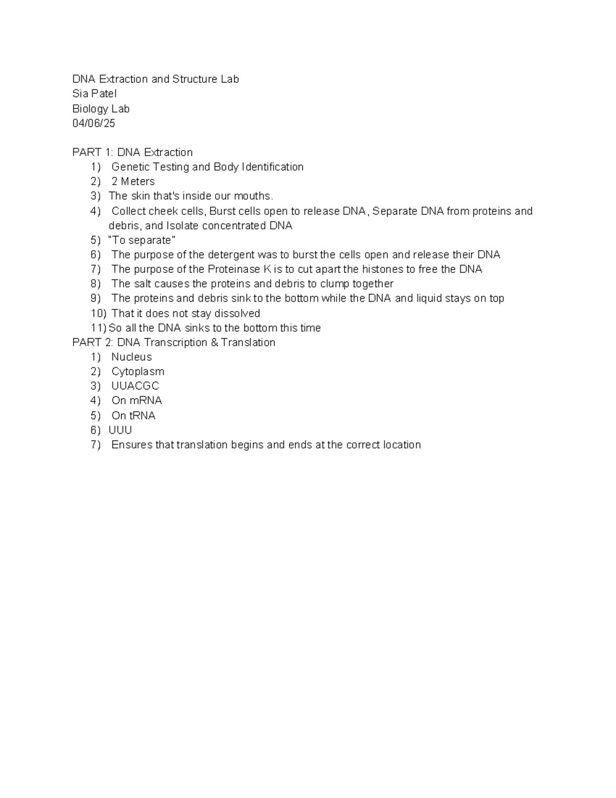 DNA Extraction and Structure Lab - 4) Collect cheek cells, Burst cells ...