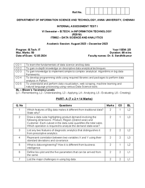 Dataanalytics Labmanual - AD3411 DATA SCIENCE AND ANALYTICS LABORATORY EXP-1 Working with pandas ...