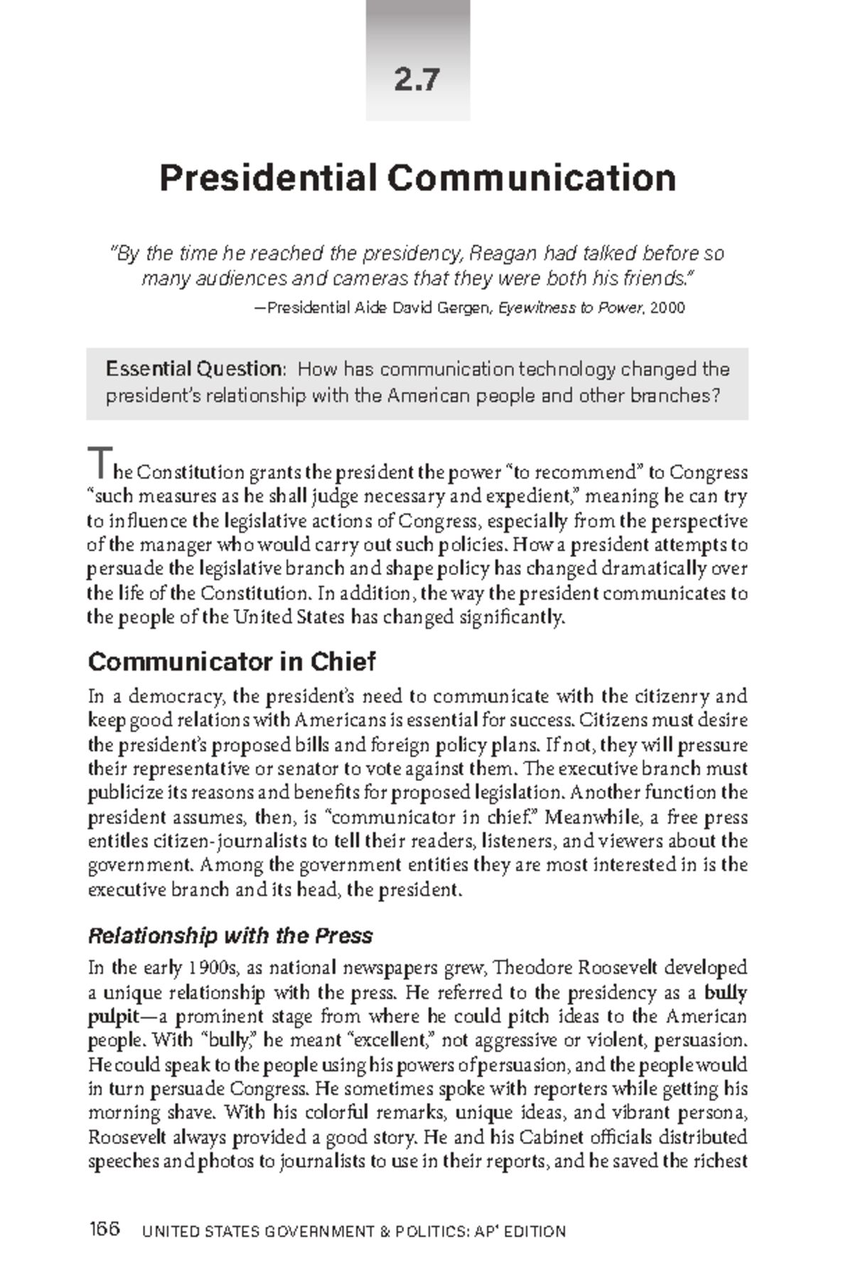 Presidential Communications: Evolving Media & Political Influence (GOVT ...