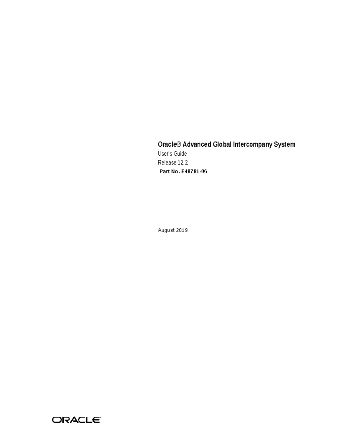 Oracle Advanced Global Intercompany System Guide: Release 12.2 Overview ...